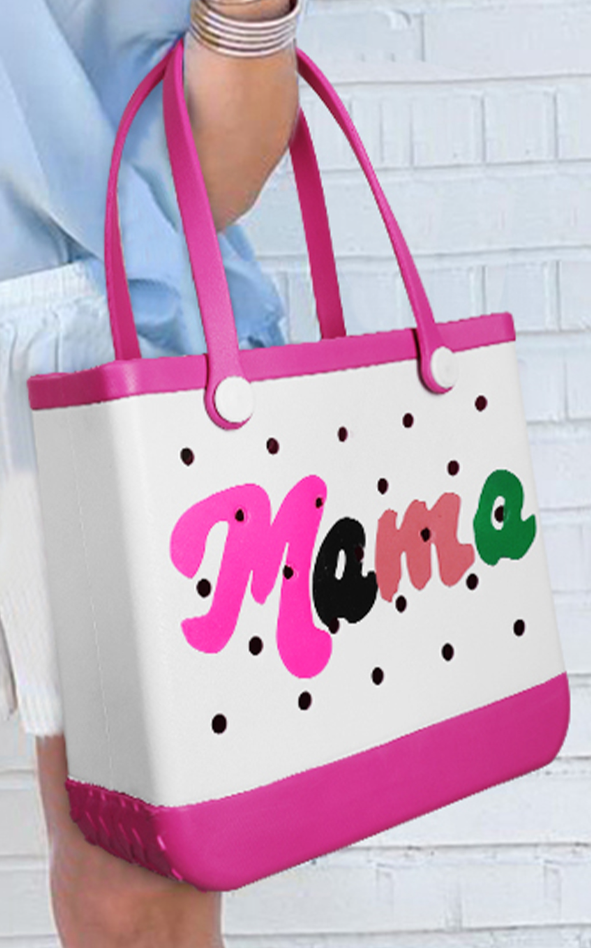 Rose Red mama Print Self-assembly Straps Hollowed EVA Beach Bag – My ...