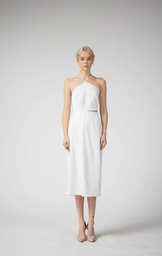 Spg Cross Strap Side Cut Out with Pleat Midi Dress – My pink rose